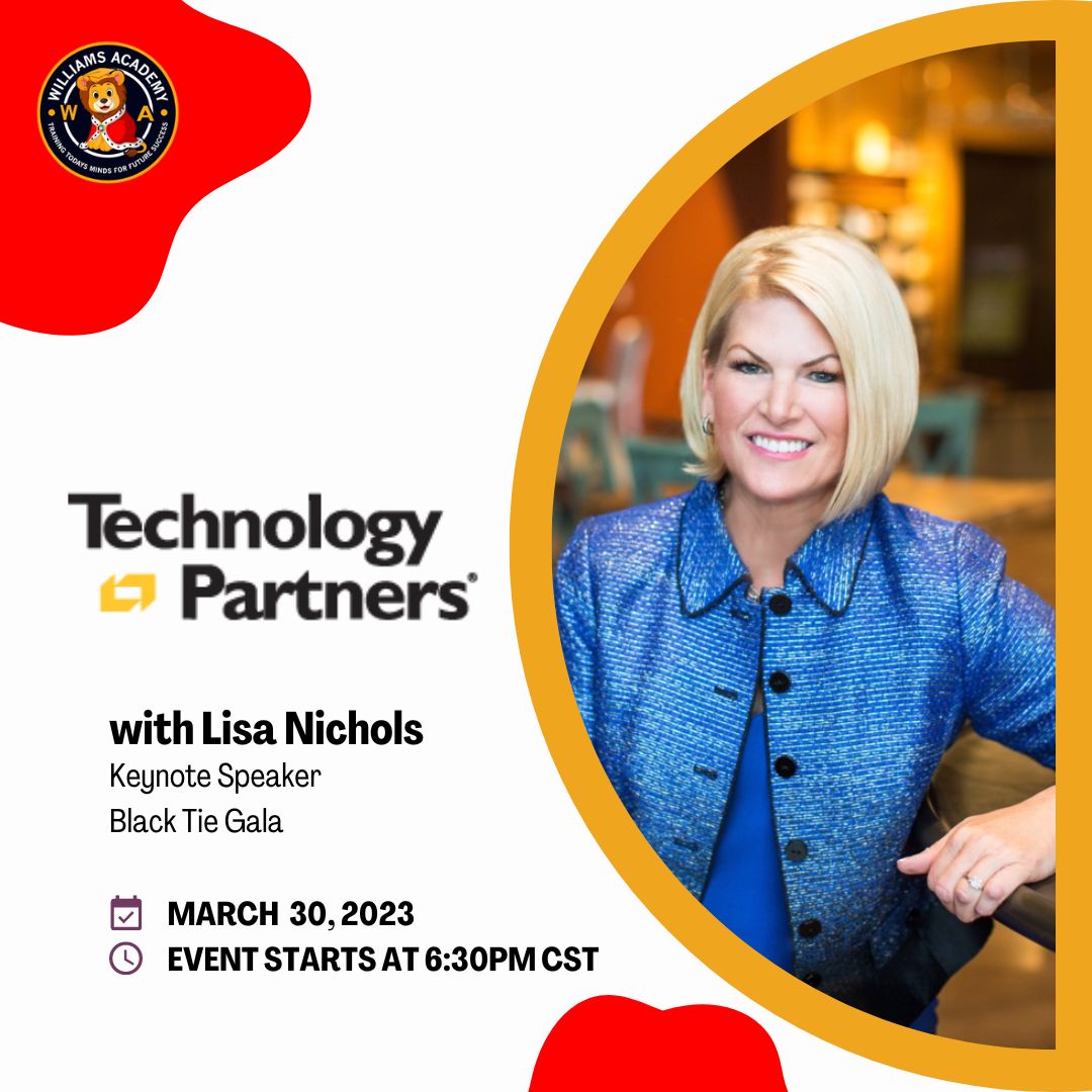 Technology Partners CEO Lisa Nichols to deliver keynote at Williams Academy black-tie gala